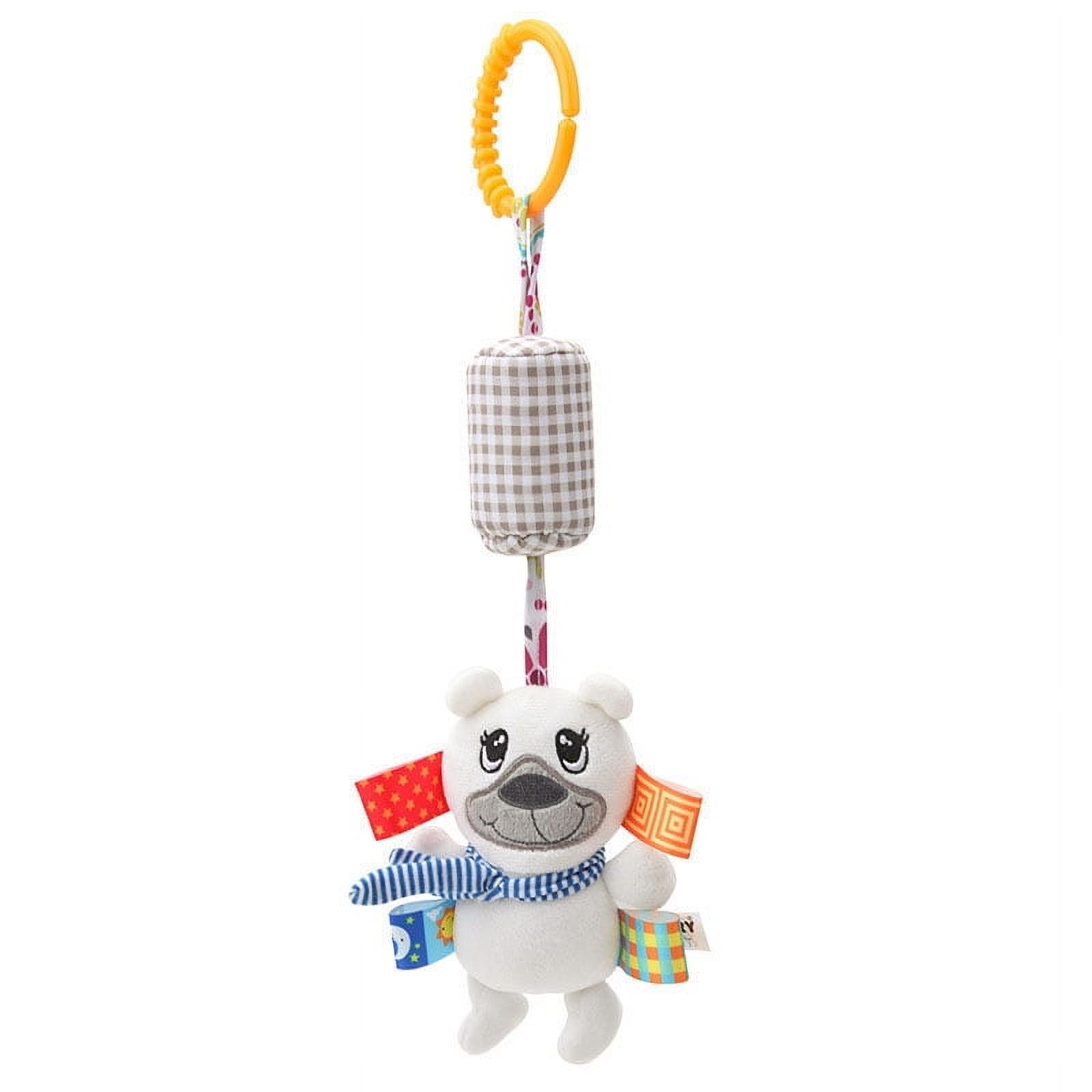 Baby Hanging Rattles Soft Sensory Learning Toy Plush Animals Stroller ...