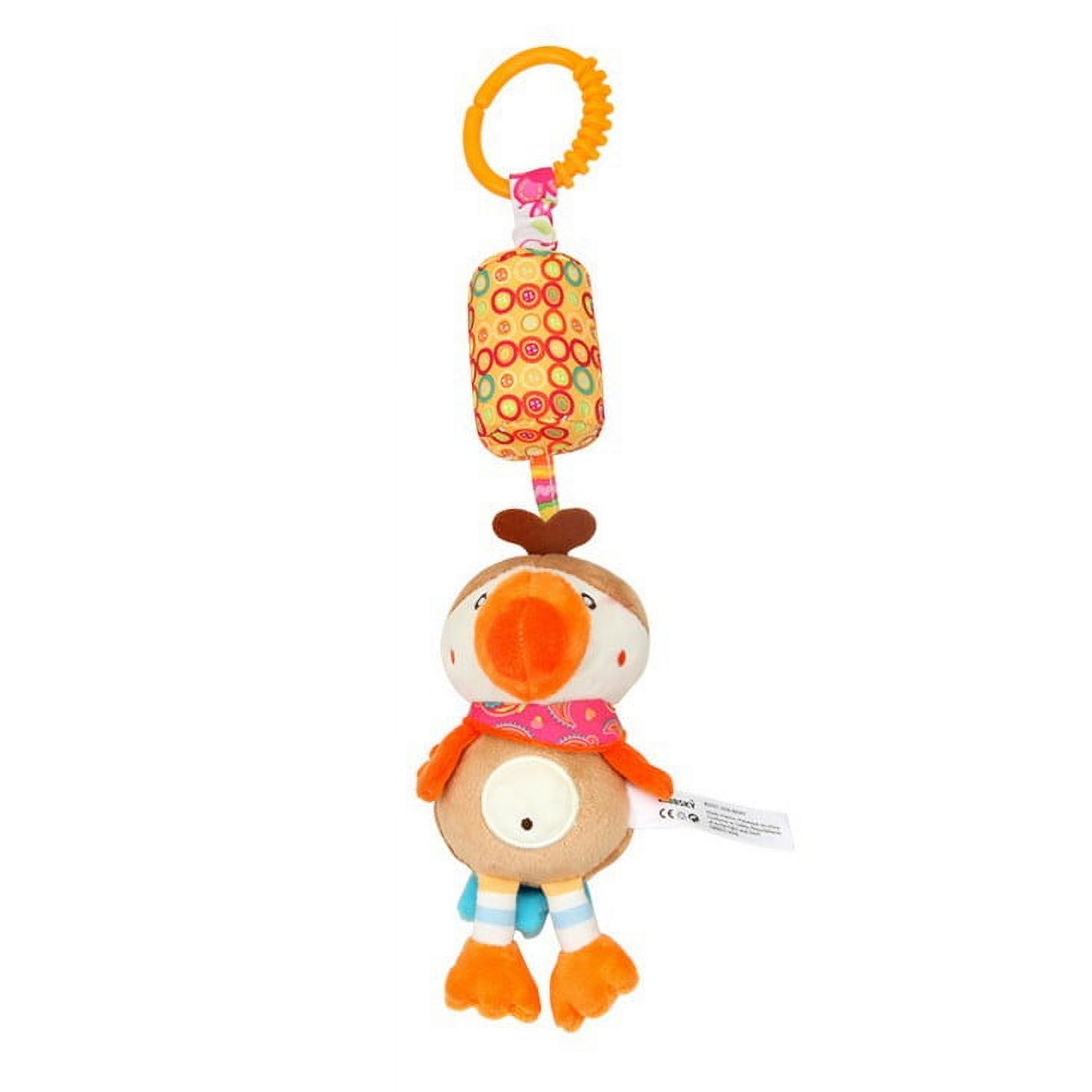 Baby Hanging Rattles Soft Sensory Learning Toy Plush Animals Stroller ...