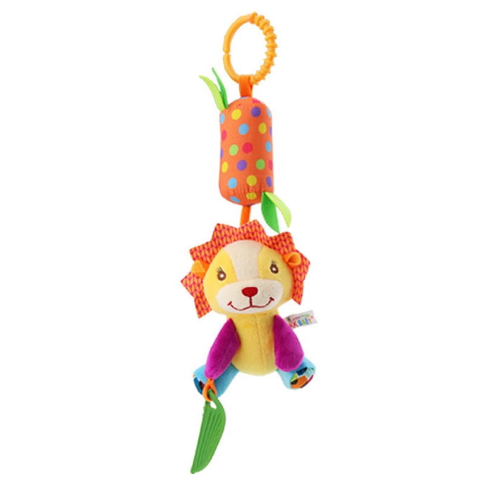 Baby Hanging Rattles Soft Sensory Learning Toy Plush Animals Stroller ...