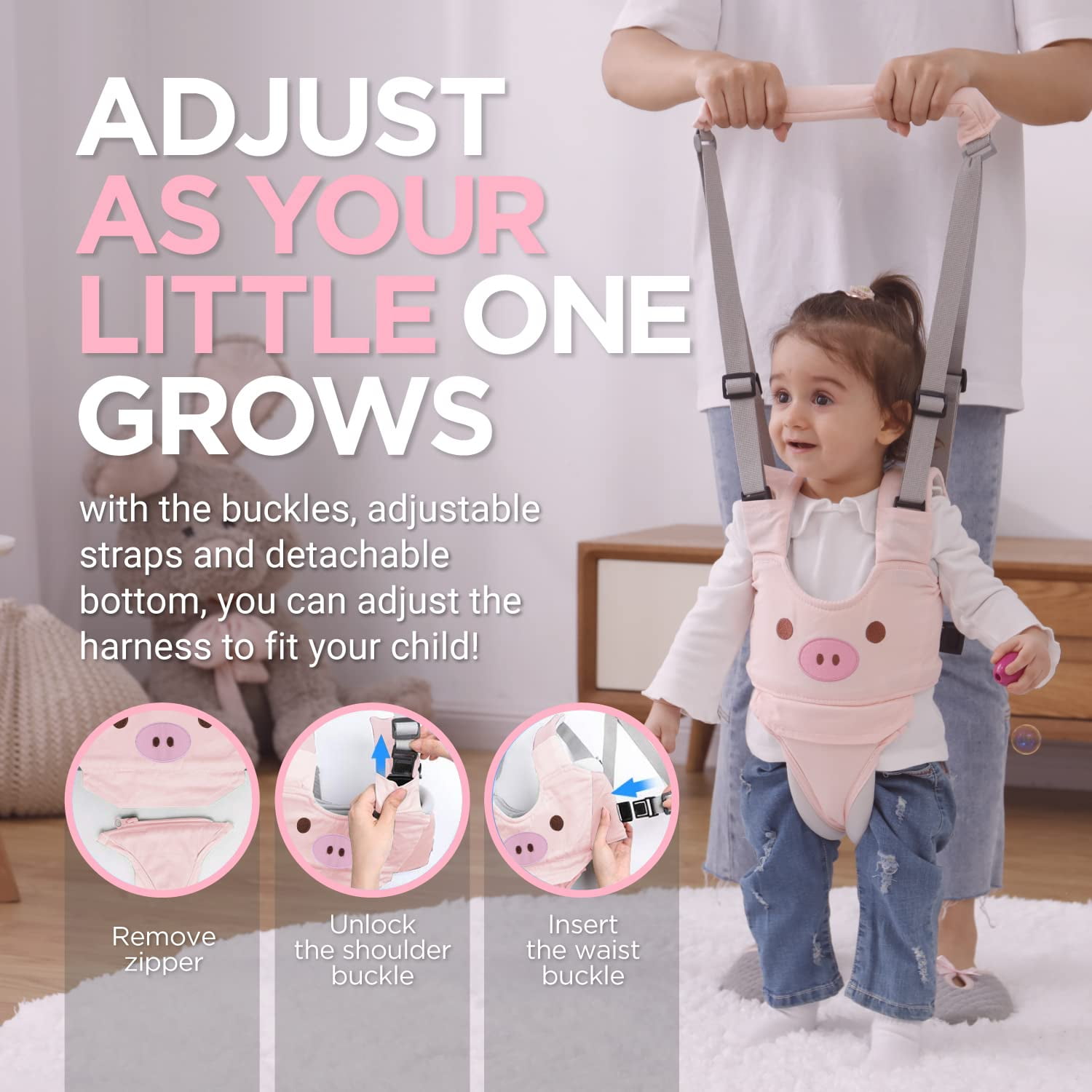 Baby Harness for Walking, Handheld Adjustable Standing Up Walking ...