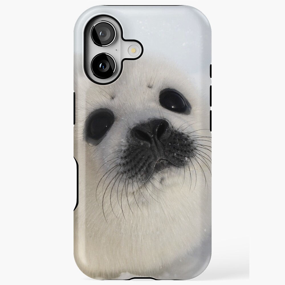Baby Harp Seal on Ice Cute Animal Art Phone Case for iPhone 17 16 15 14 ...
