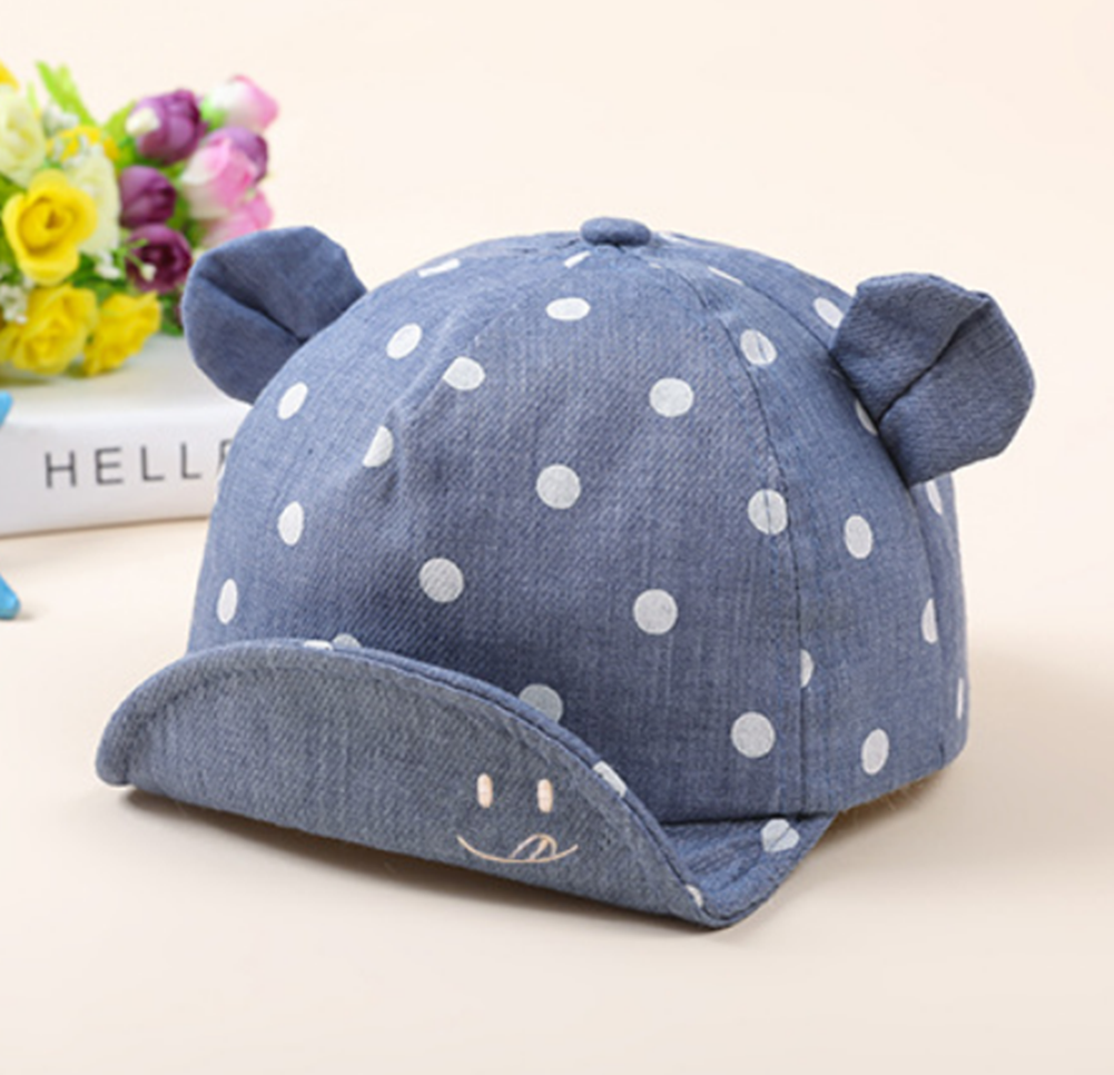 Baby Hat Dot Ear Baseball Cap Kids Cartoon Smile Sun Hat With Ears ...