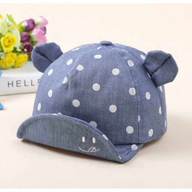 Baby Hat Dot Ear Baseball Cap Kids Cartoon Smile Sun Hat With Ears ...