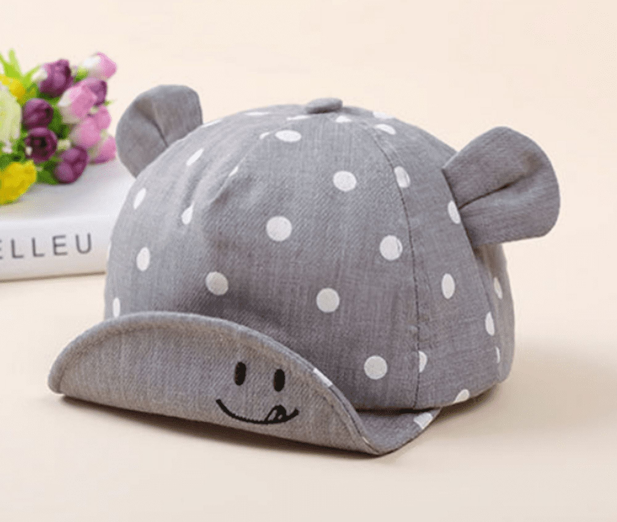 Baby Hat Dot Ear Baseball Cap Kids Cartoon Smile Sun Hat With Ears ...
