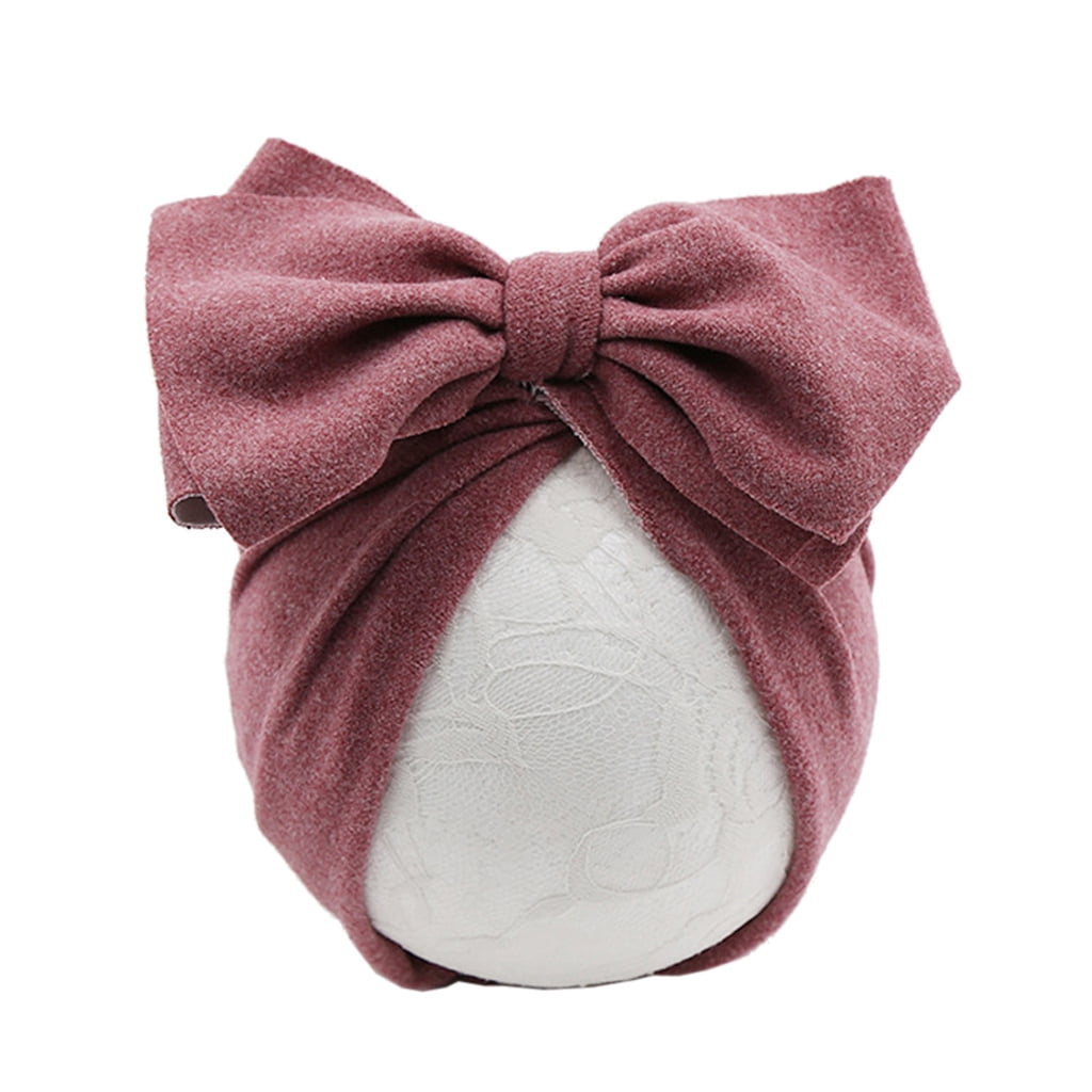 Baby Hat Girls Bows Turban Hat Infant Photography Props Kids Beanie ...
