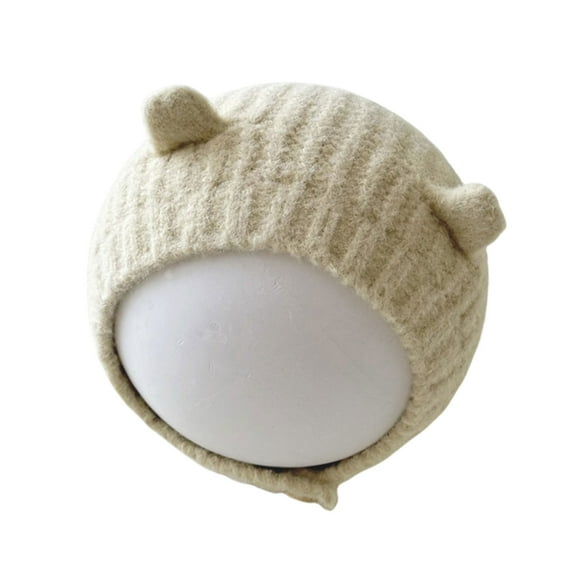 Baby Hat Warm Bonnet Caps Solid Color Winter Protective Earmuffs Bonnet ...