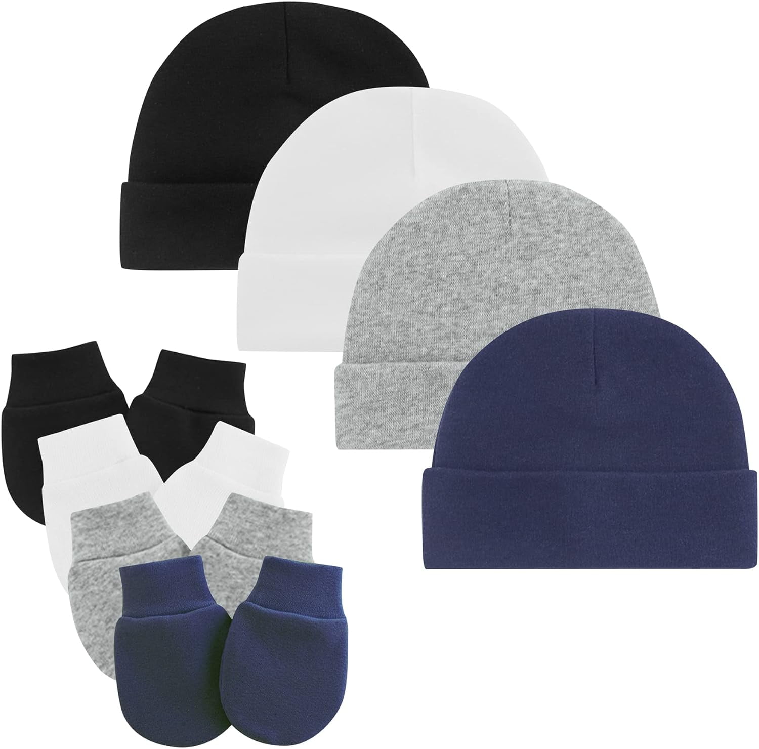 Baby Hats and Mittens Unisex Infant Beanie Caps Newborn Hospital Hat ...