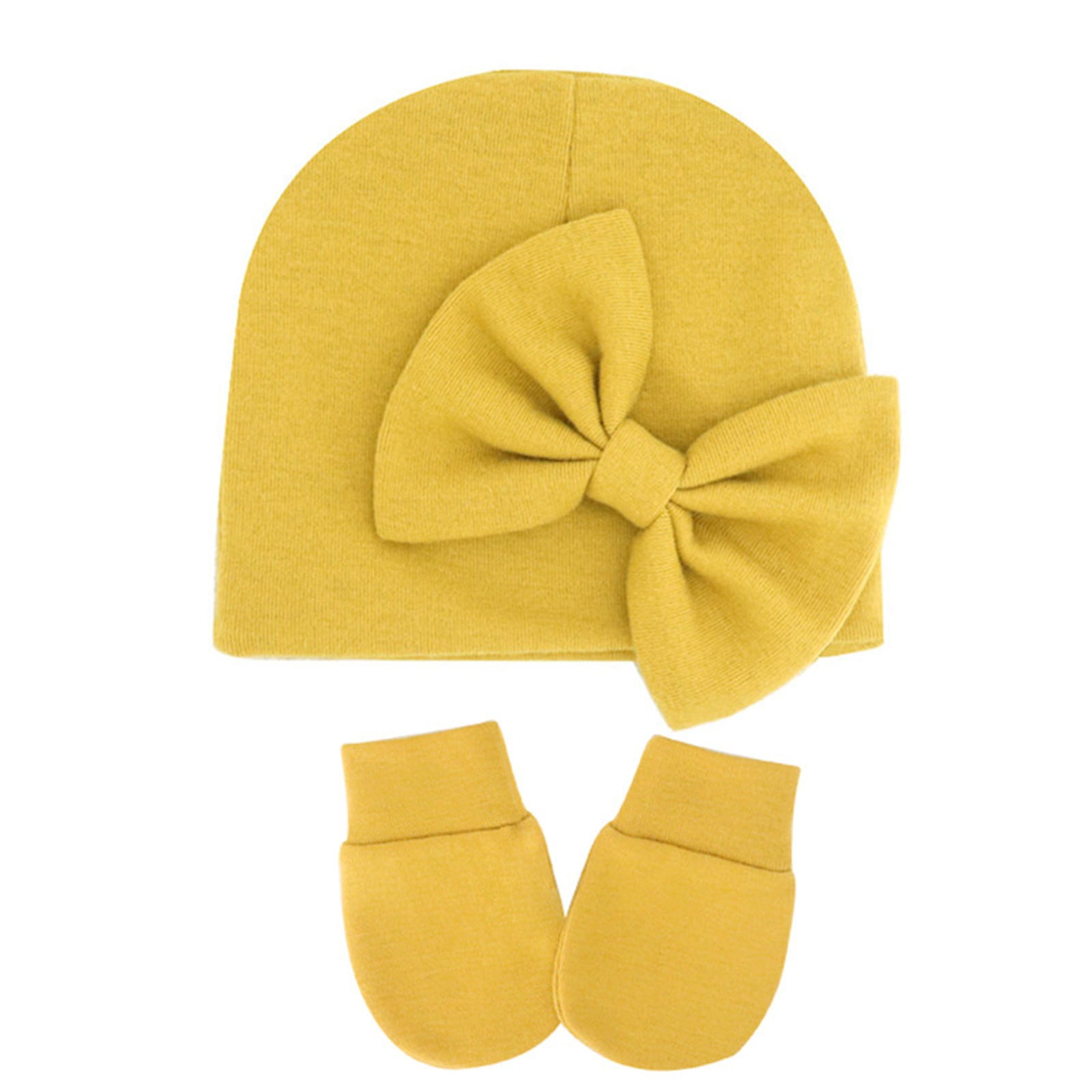 Baby Hats for Kids School Infant Hat And Gloves Set Soft Newborn Girls ...