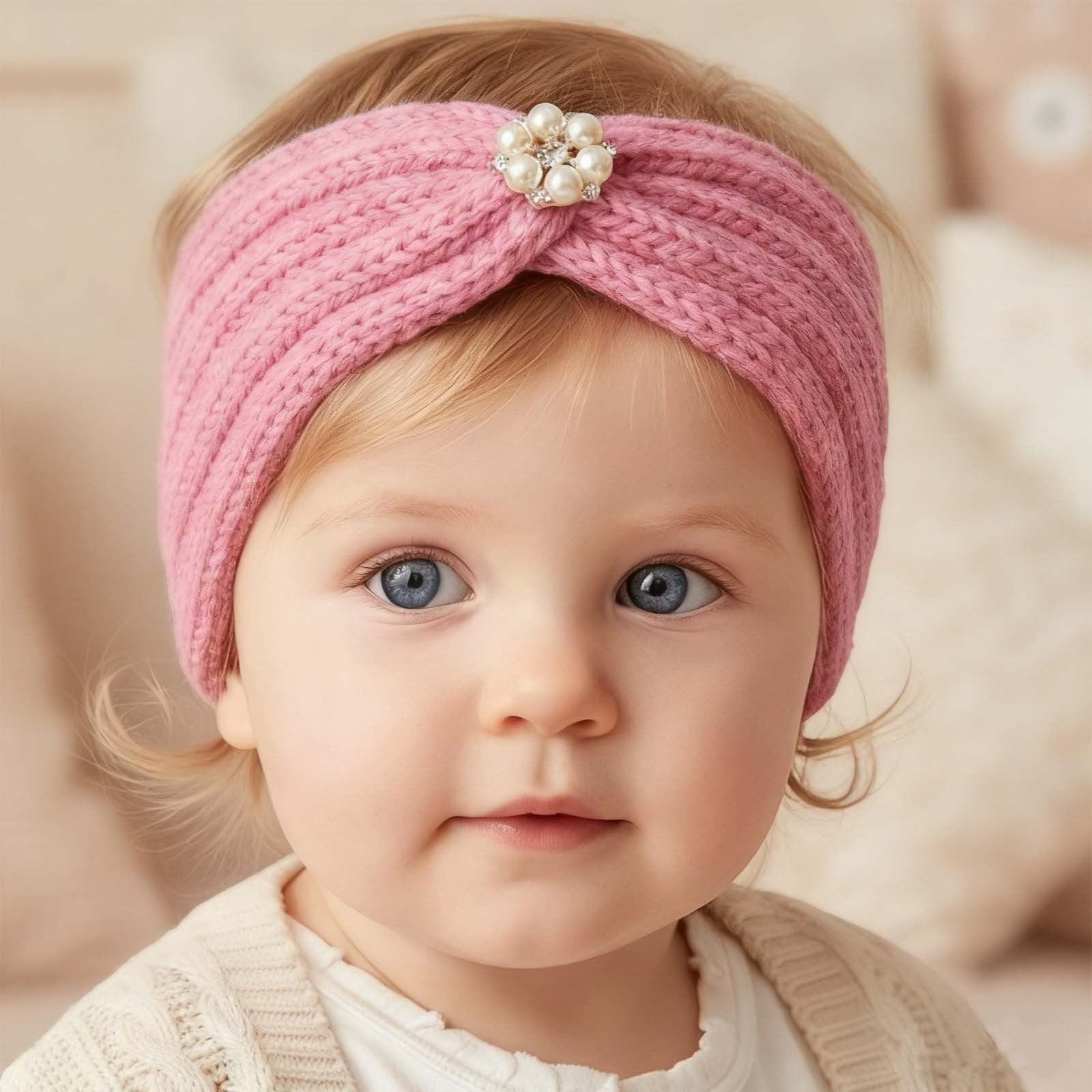 Baby Headbands for Kids Winter Knitted Ear Warmer Head Wrap with Cozy ...