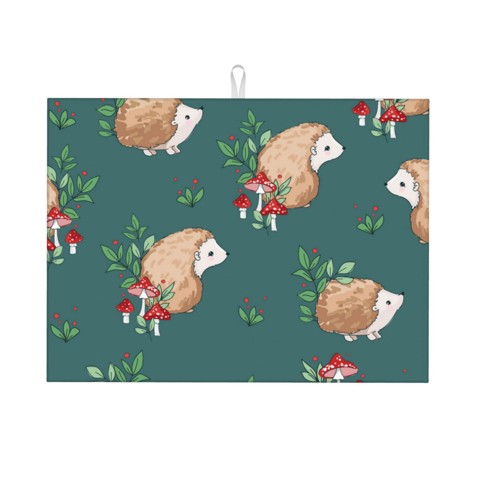 Baby Hedgehog Mushroom Large Kitchen Drying Mat 18x24 Inch Ultra ...