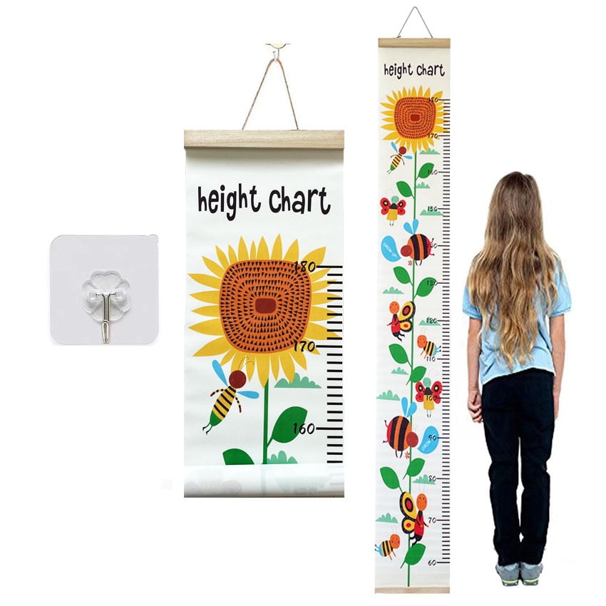 Baby Height Growth Chart, Canvas Height Chart for Kids Baby Child Toddler Boys Girls, Wood ...
