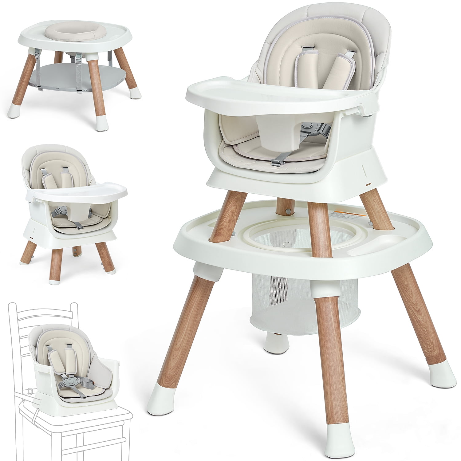 Baby High Chair, 15 in 1 Convertible Highchair for Babies & Toddlers ...