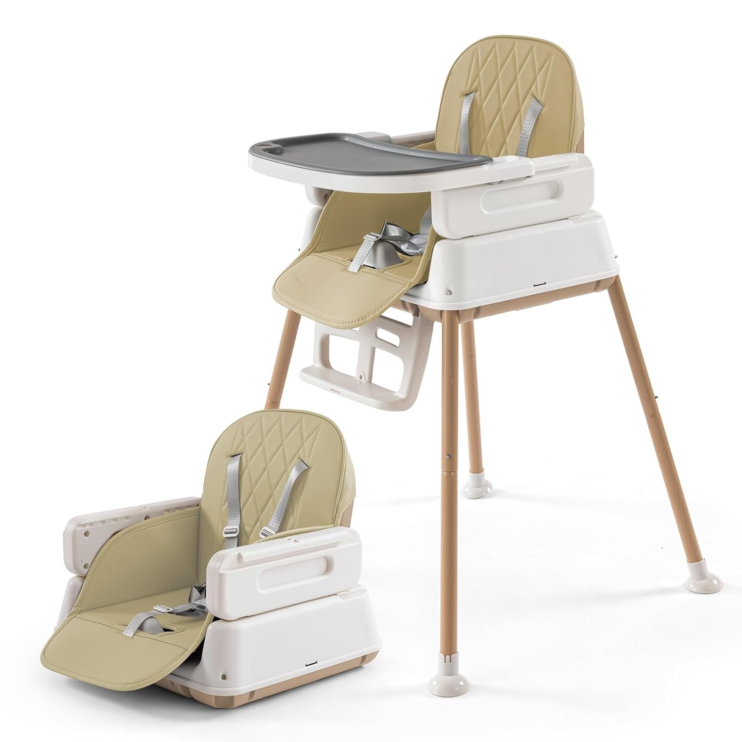 Baby High Chair,3 in 1 Adjustable Convertible Baby High Chairs for ...