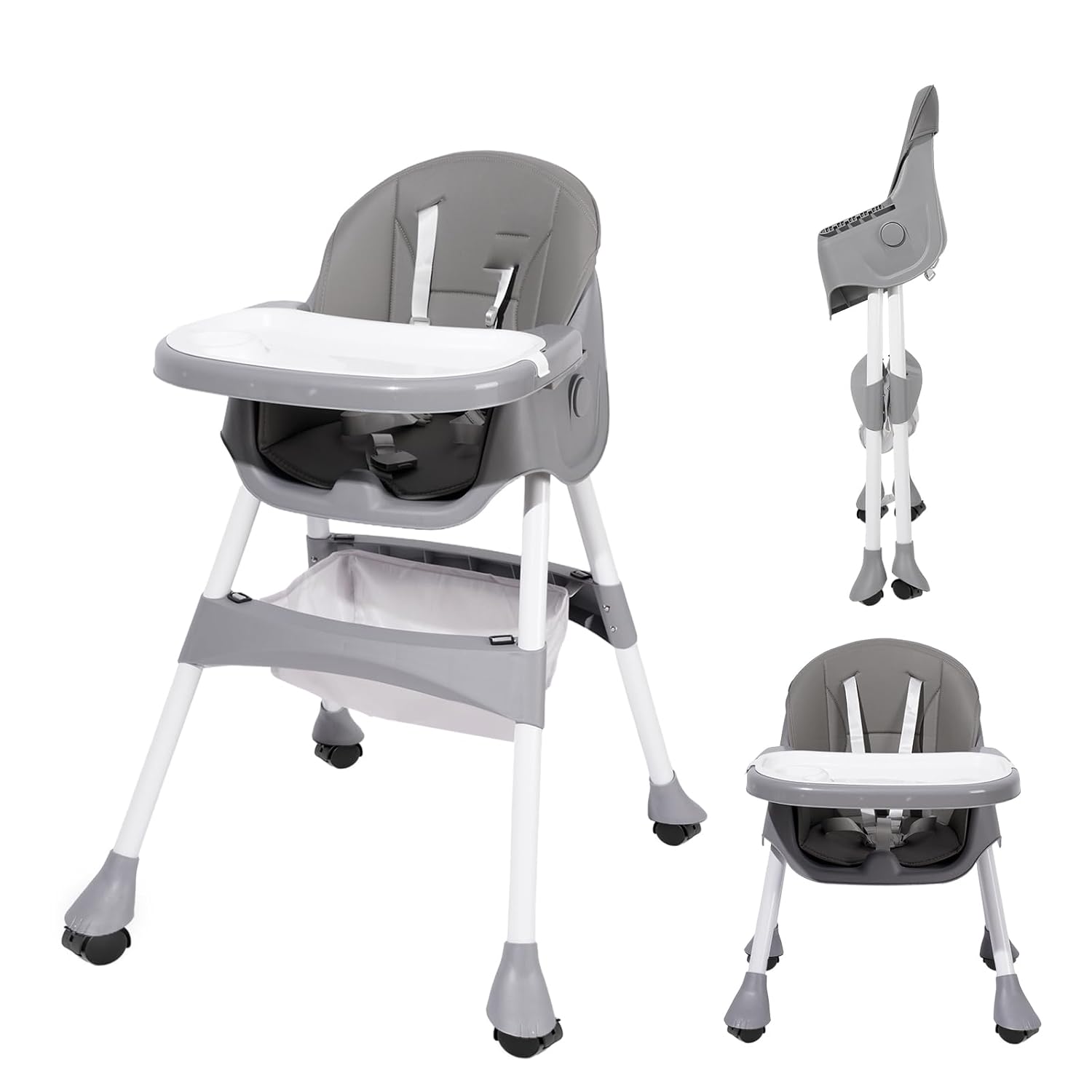 Baby High Chair, 6 in 1 Convertible High Chairs for Babies and Toddlers ...