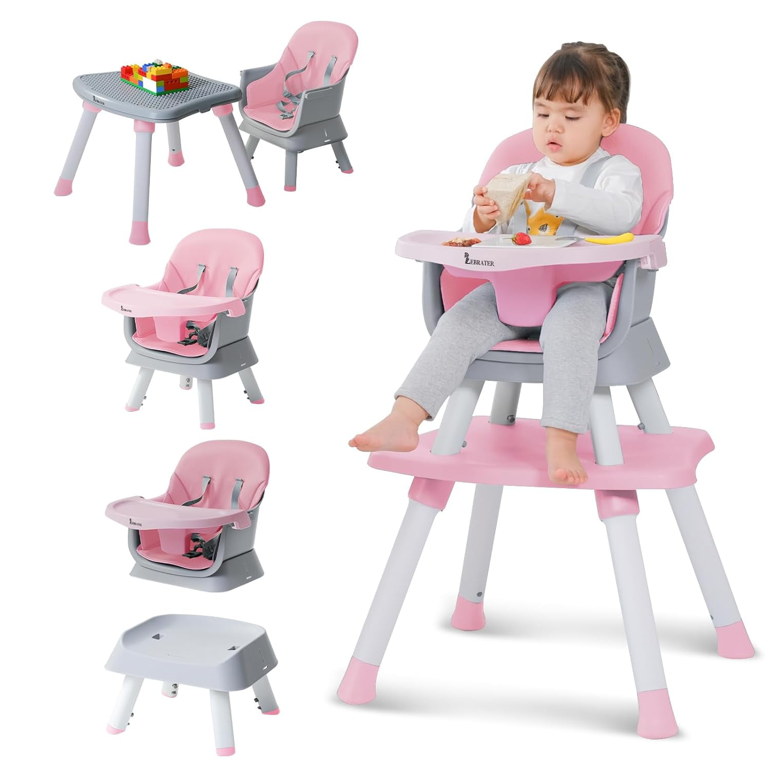Baby High Chair,8 in 1 High Chairs for Babies and Toddlers,Convertible ...