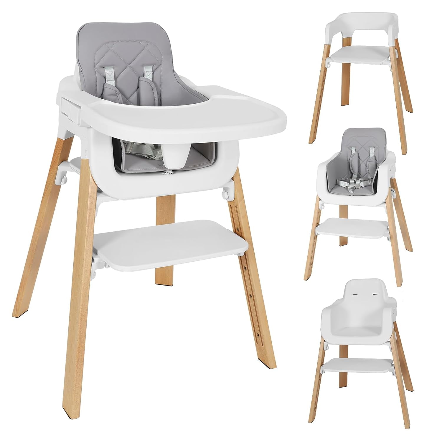 Baby High Chair, Convertible High Chairs for Babies and Toddlers with ...