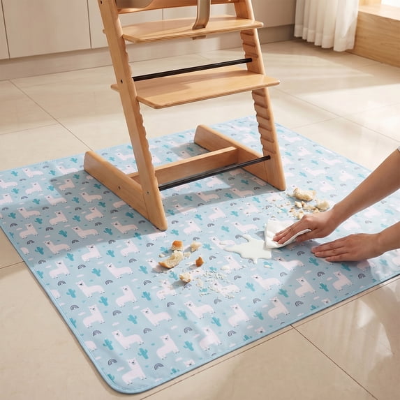 Baby High Chair Splash Mat 110cm/43.3" Waterproof Floor Protector with ...