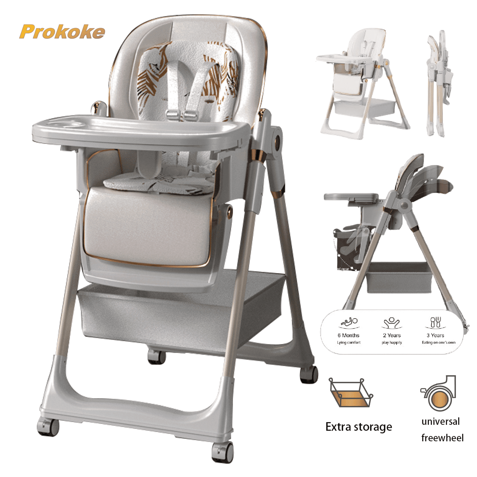 Baby High Chairs,Baby Portable Folding Dining Chairs for 6 Months to 12 ...