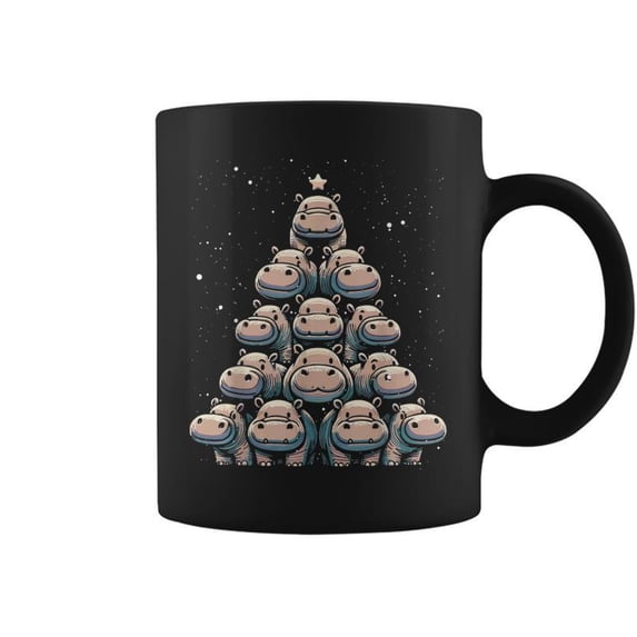 Baby Hippo Christmas Tree Xmas Hippo For Kid Women Coffee Mugs ...