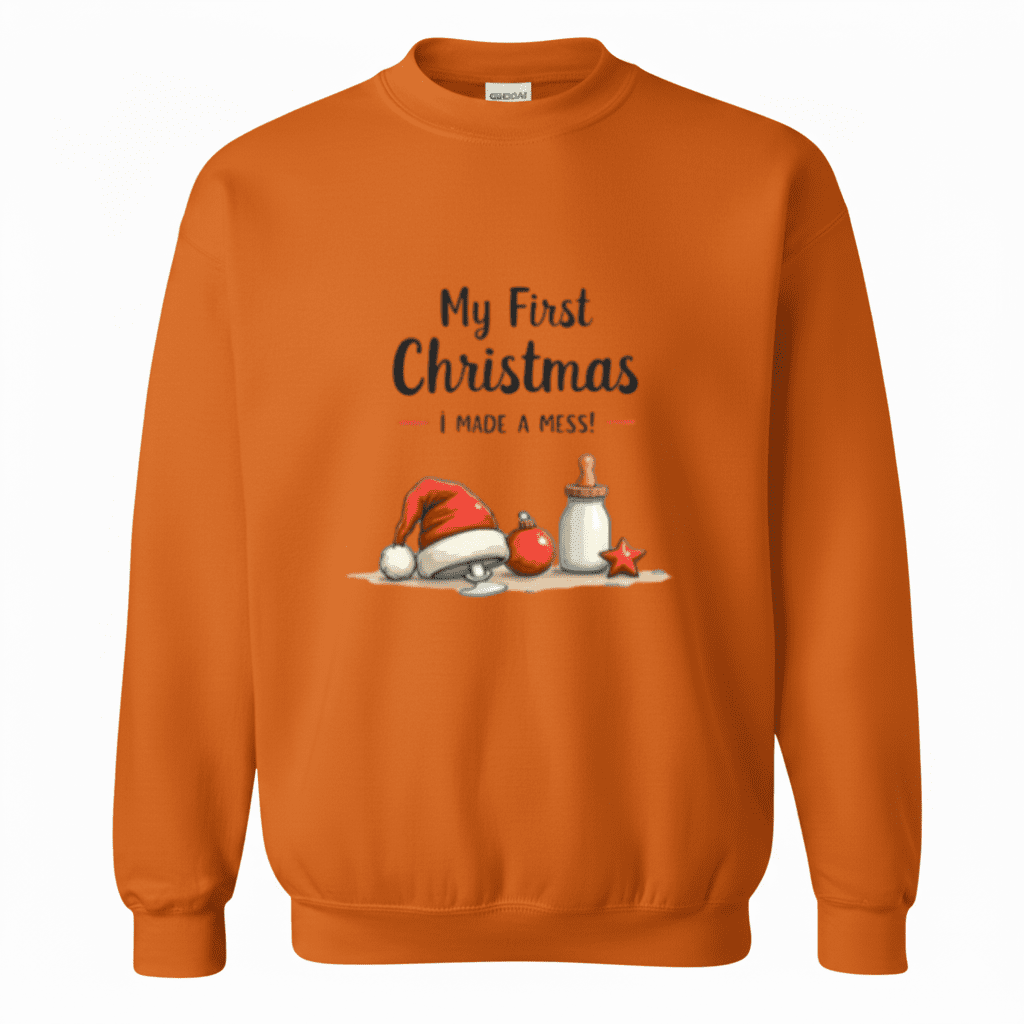 Baby Holiday Mess Cute Minimal Funny First Winter Festive Art ...