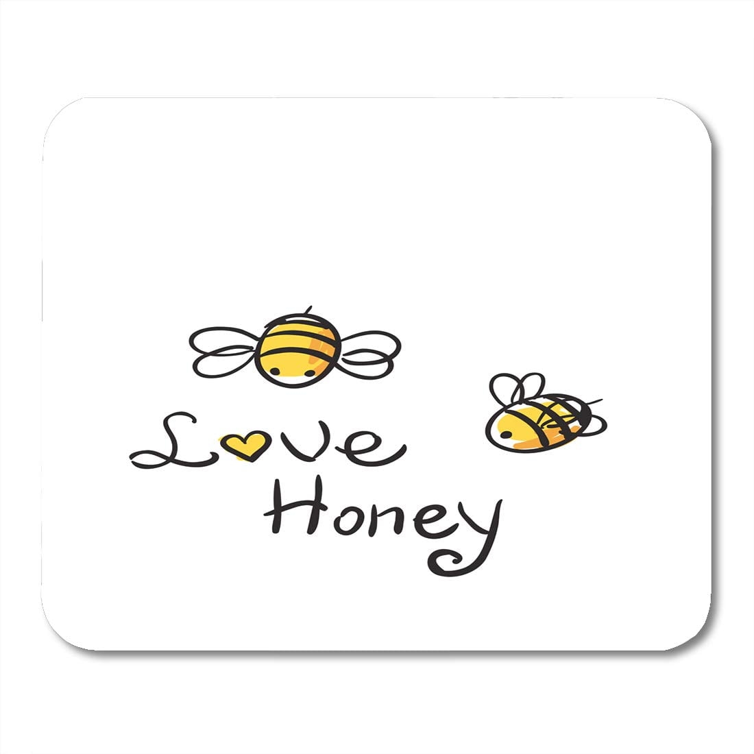 Baby Honey and Bee Cartoon Flying Bumblebee Honeybee Insect Mousepad ...