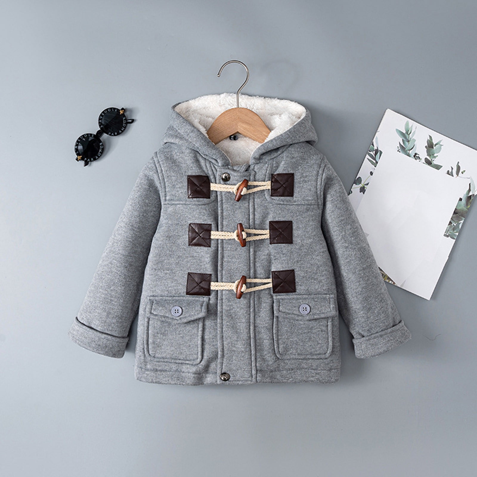 Baby Hooded Jacket Outerwear Duffle Zipper Winter Coat Boys Size 12 ...