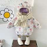 Baby Hooded Padded Winter Coat – Adorable Animal Ear Design Warm Jacket ...