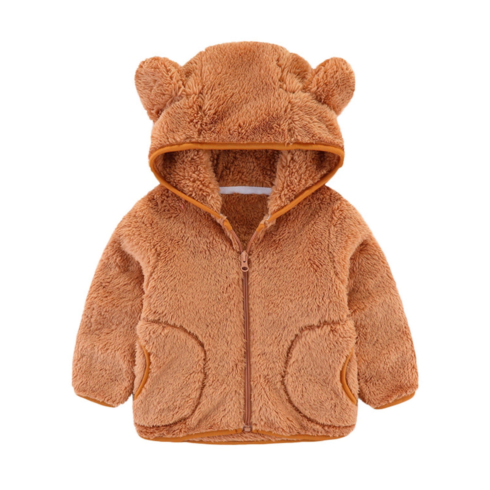 Baby Hoodie Jacket Coat Bear Ear Zip-up Light Jacket Cute Warm Outfits ...