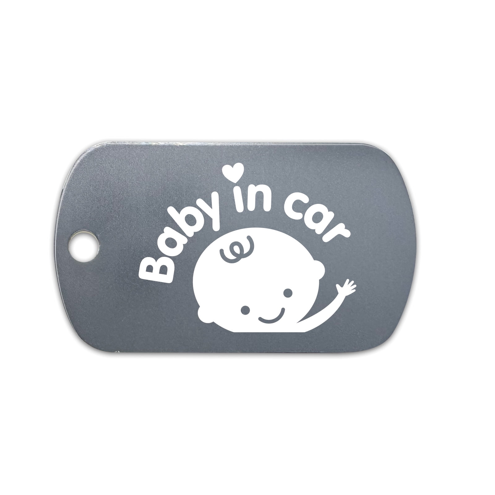 Baby In Car GI Dog Tag Aluminum Keychain on board kids family safety ...
