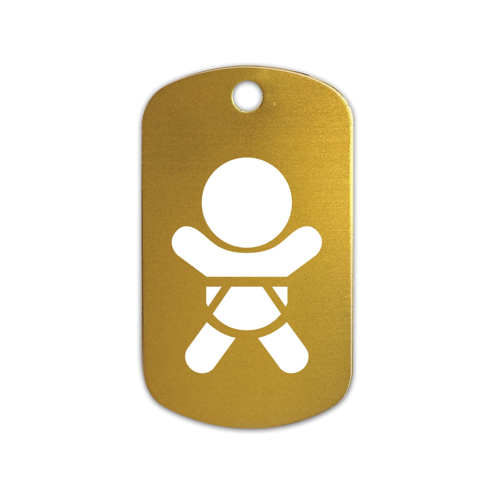 Baby In Car Symbol GI Dog Tag Aluminum Keychain on board - Gold ...