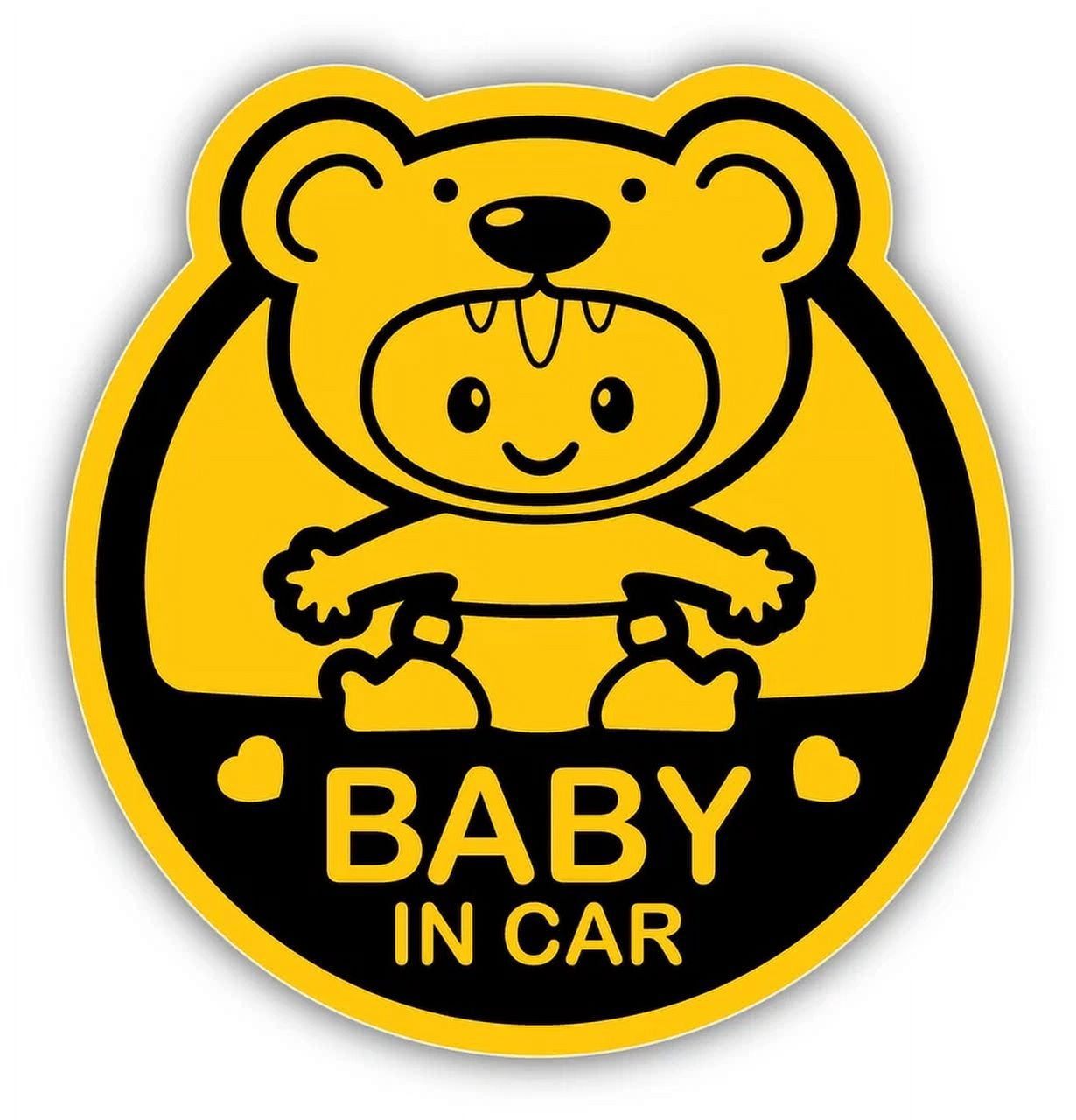 Baby In Car Teddy Bear Sticker Phone Decal Water Bottle Stickers Car ...