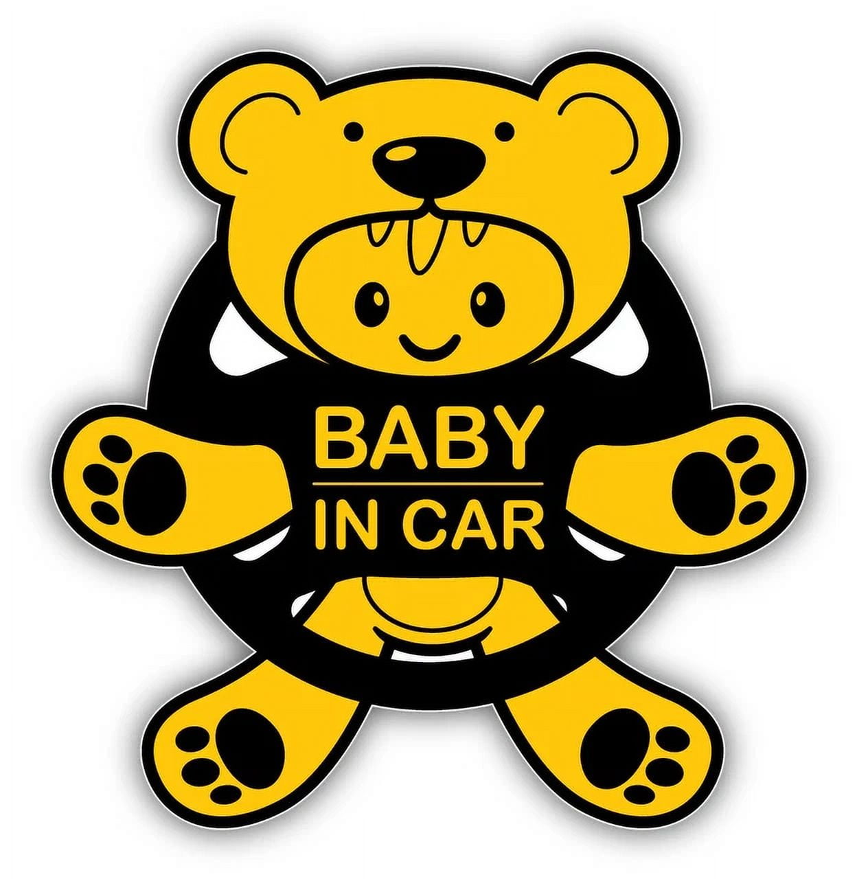 Baby In Car Teddy Bear Sticker Phone Decal Water Bottle Stickers Car ...