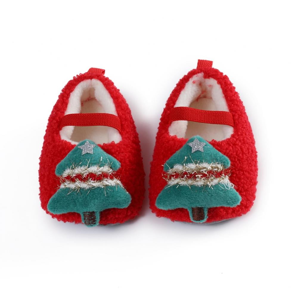 Baby Infant Newborn Christmas Shoes Plush Warm Snow Santa Claus Shoe ...