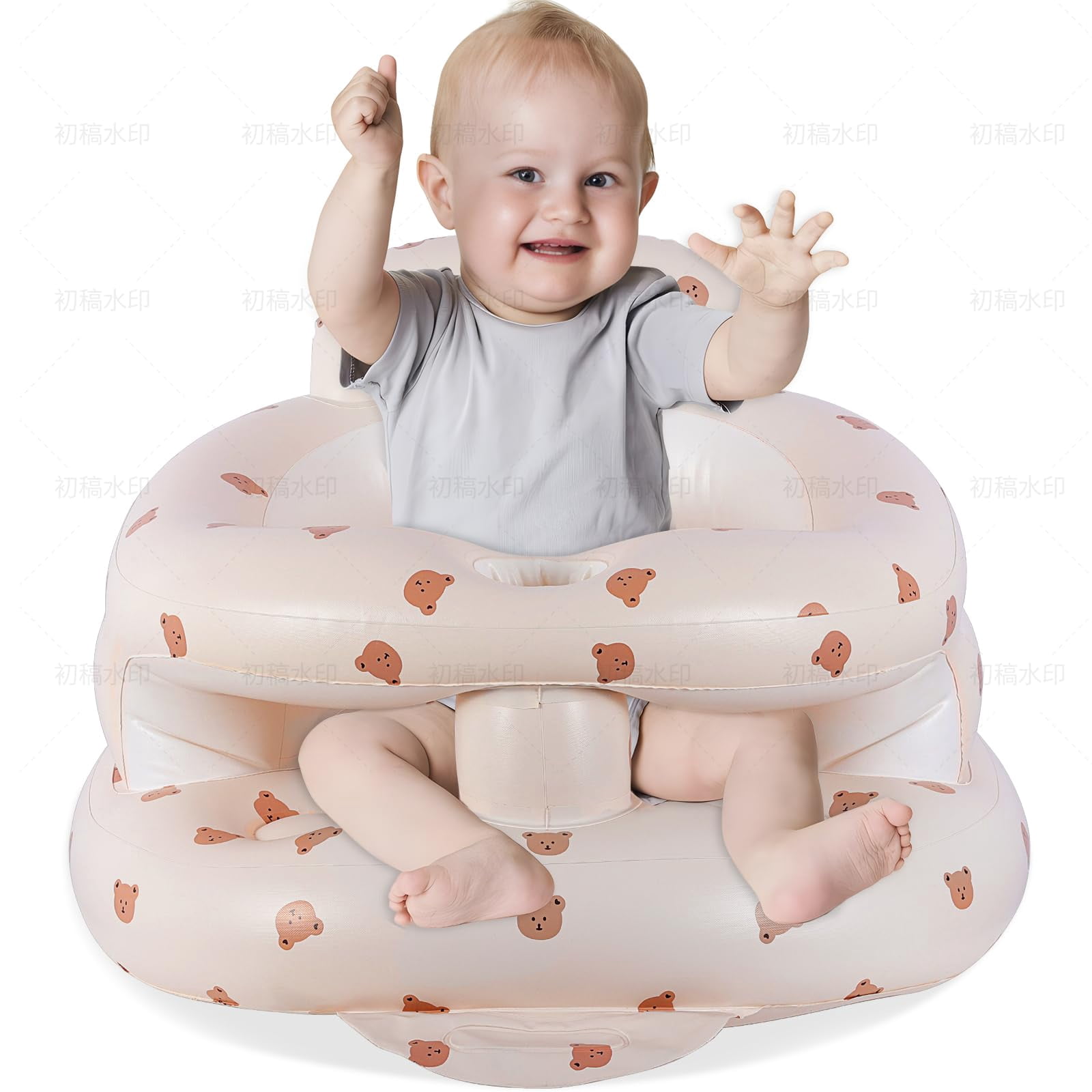 Baby Inflatable Seat with Guardrails for Babies 3-36 Months, Built in ...