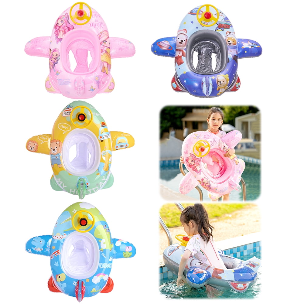 Baby Inflatable Swim Ring Pool Floating Rings with Steering Wheel Blow ...