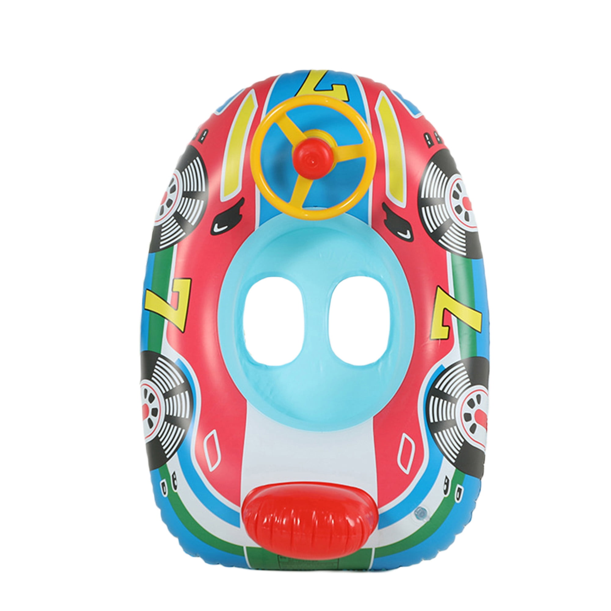 Baby Inflatable Swim Ring with Seat Boat Shape Pool Float with Steering ...