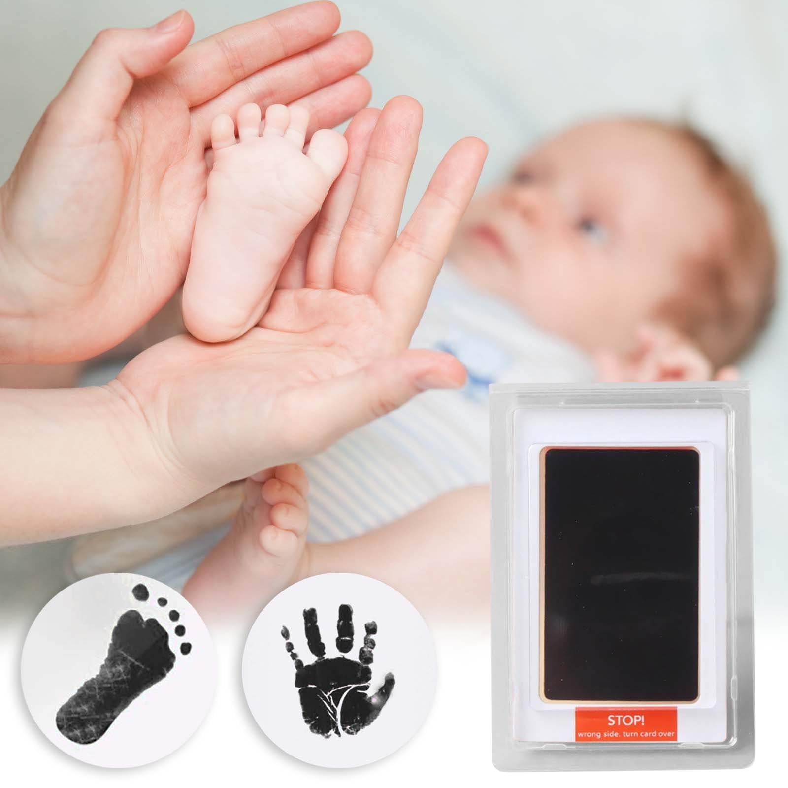 Baby Inkless Handprint and Footprint,Safe Hand and Foot Ink Pad Clean ...
