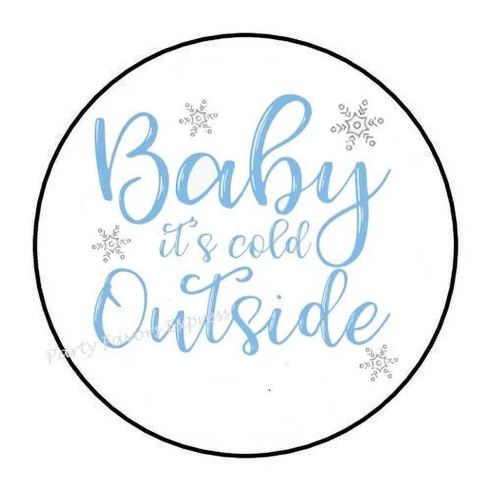 Baby It'S Cold Outside Blue Envelope Seals Labels Party Favors Stickers ...