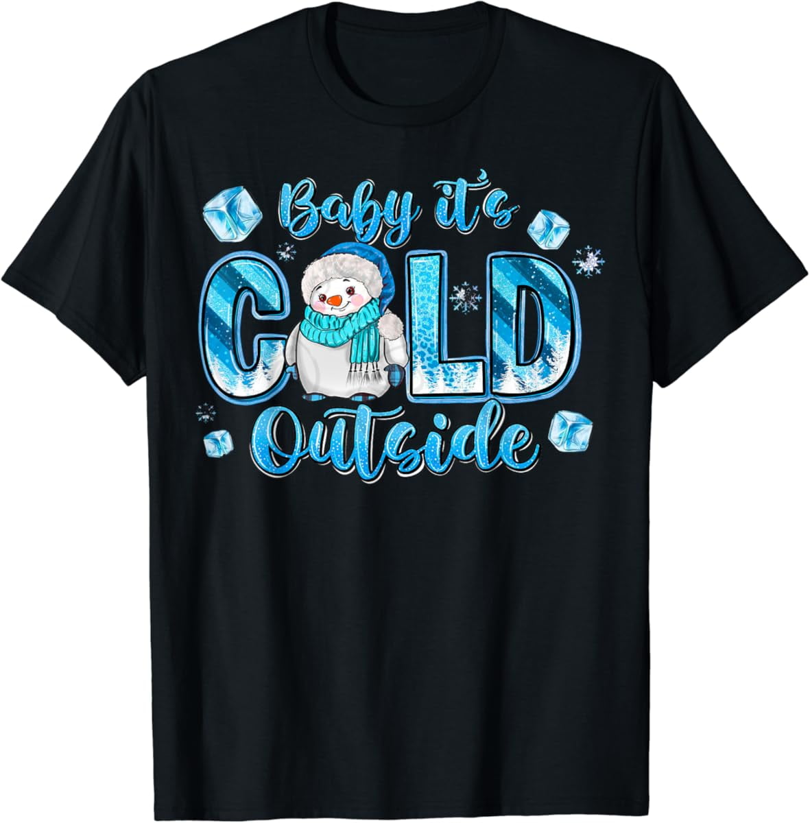 Baby, It'S Cold Outside Snowman Family T-Shirt - Walmart.com
