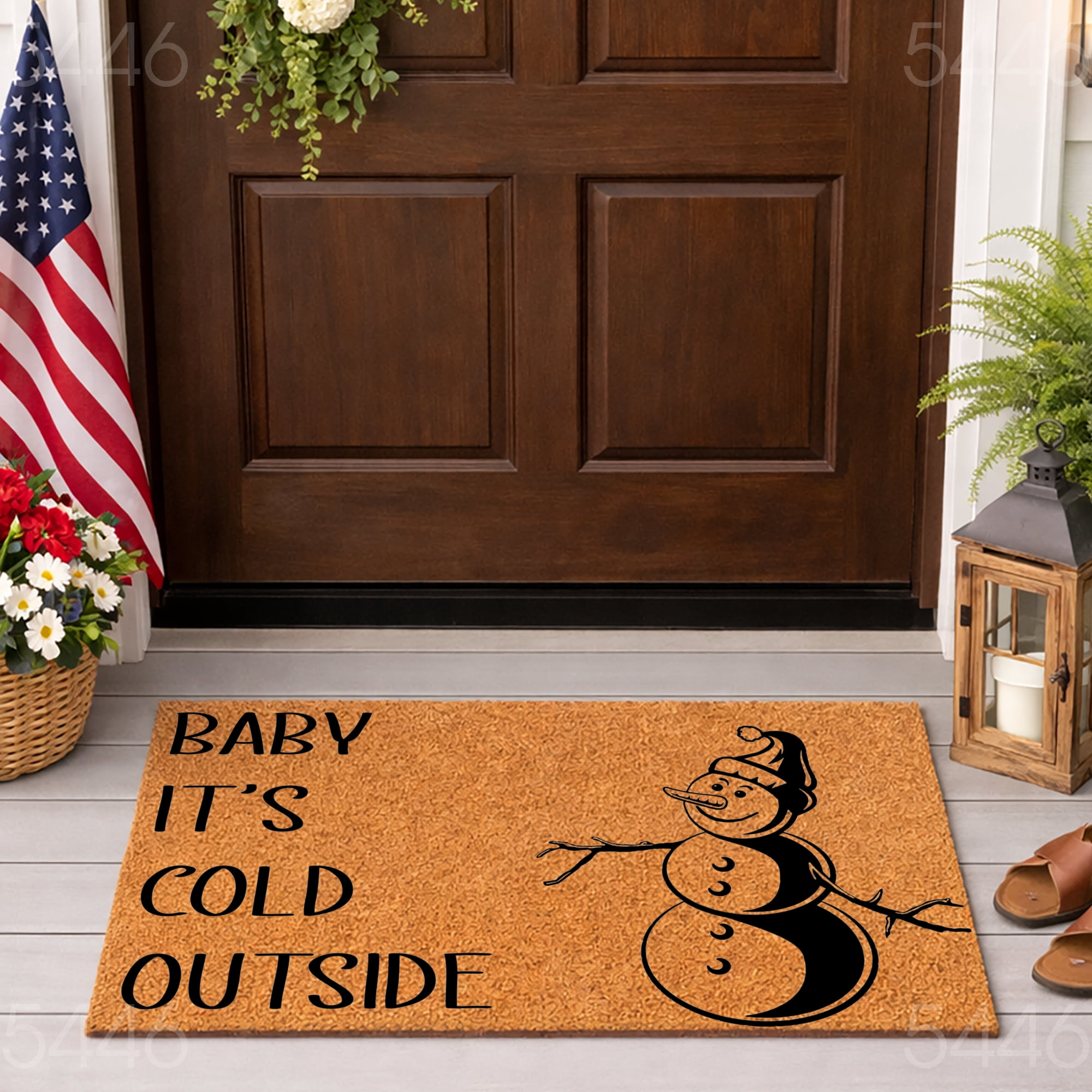 Baby It's Cold Outside Doormat, Snowman Winter Welcome Door Mat, Indoor ...