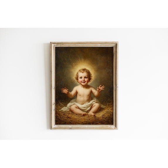Baby Jesus Christian Nursery Art Bible Wall Decor Faith For Scripture ...