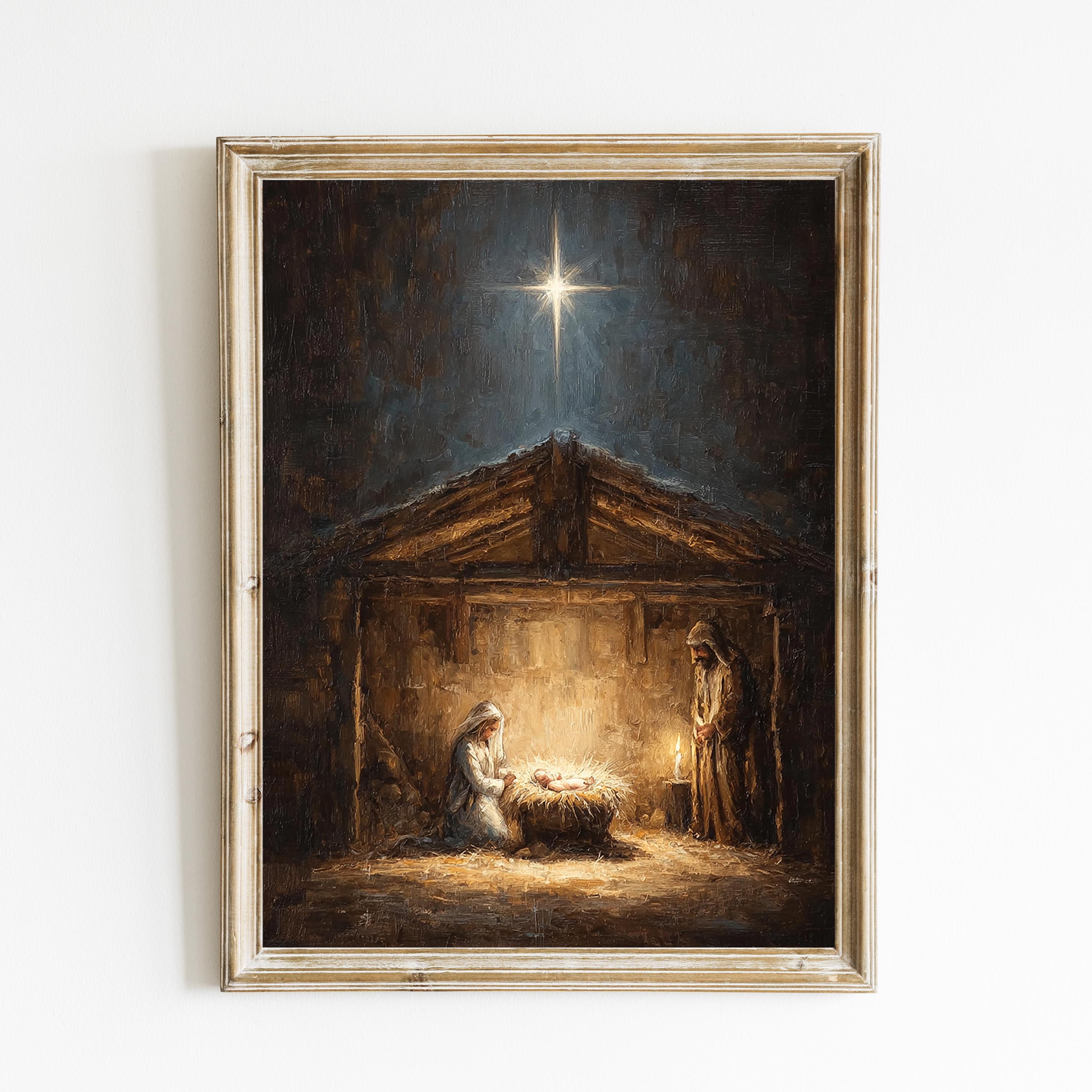 Baby Jesus Manger Manger Home Decor Poster Nativity Wall Art Poster ...