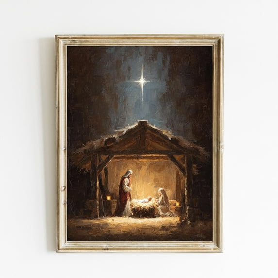 Baby Jesus Nativity Manger Wall Decor Nativity Wall Art Christian ...