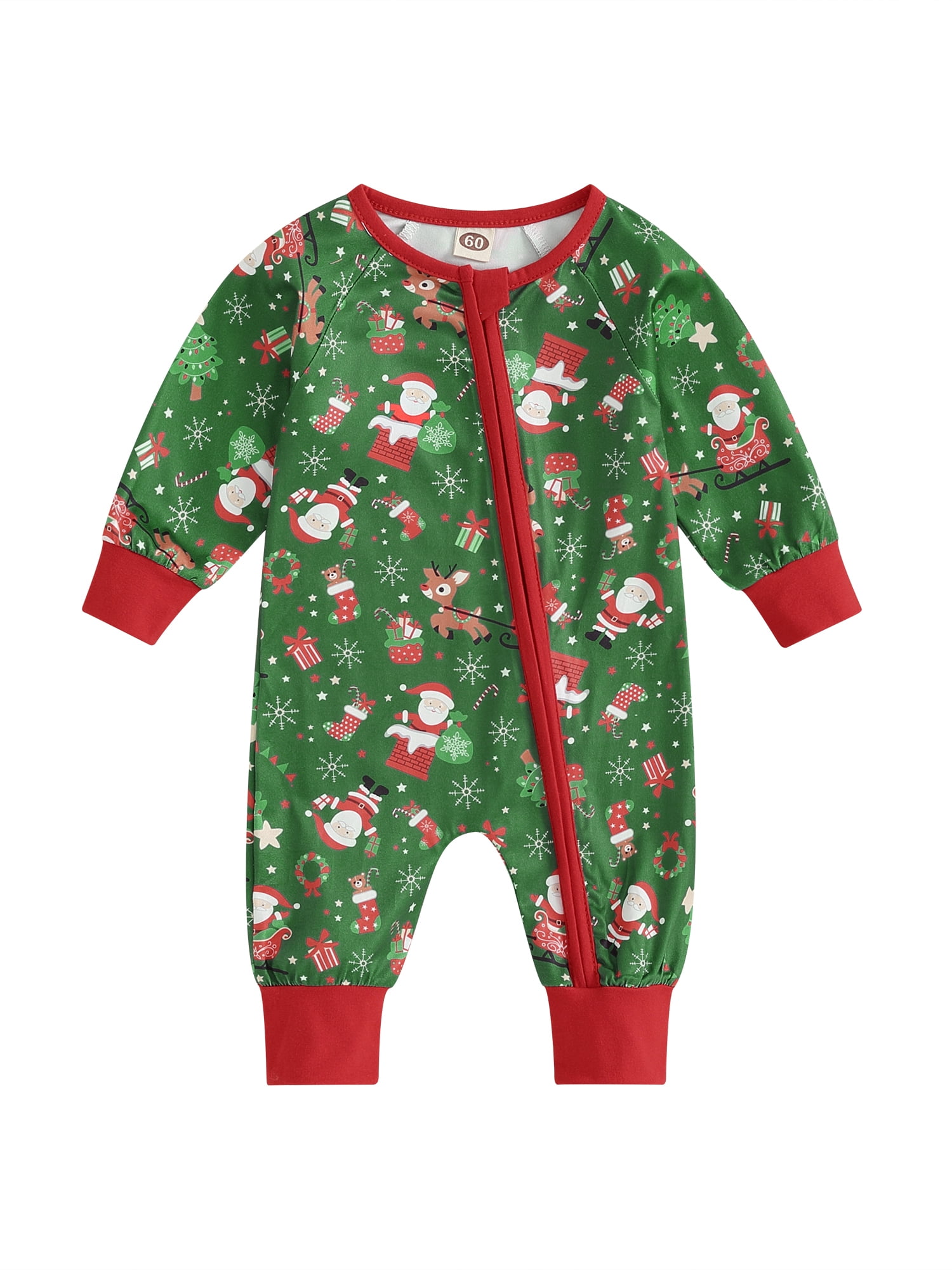 Baby Jumpsuit, Long Sleeve Santa Claus Print Christmas Romper - Walmart.com
