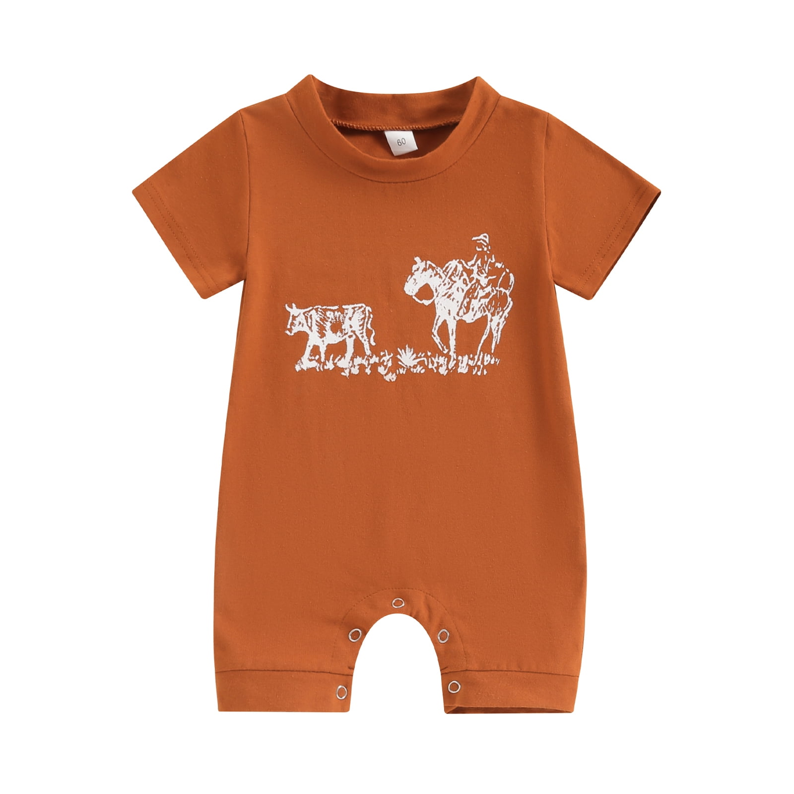Baby Jumpsuit, Short Sleeve Crew Neck Cow Print Summer Romper Clothes for Girls Boys - Walmart.com