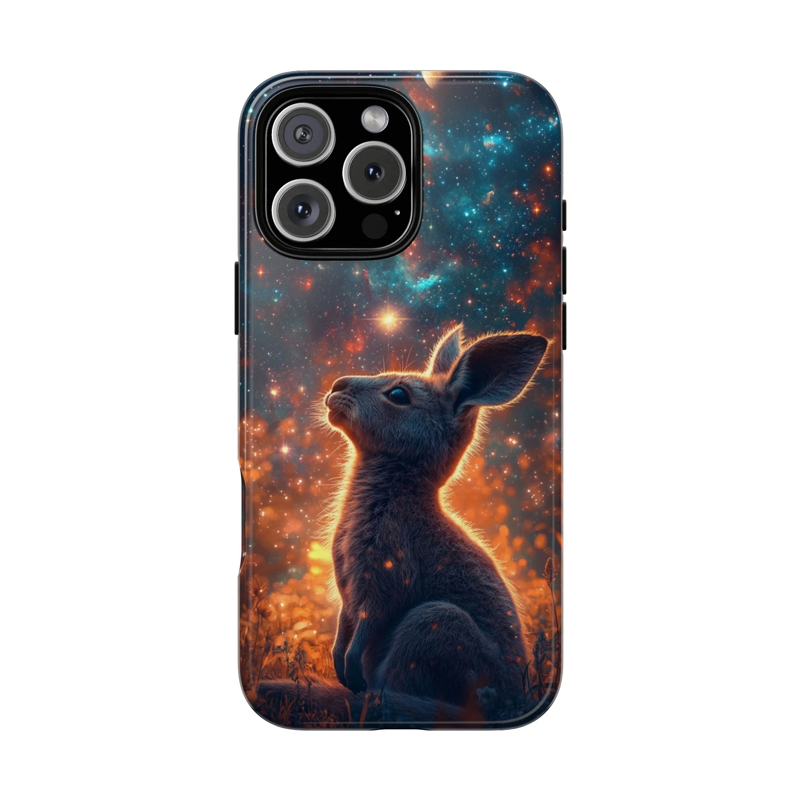 Baby Kangaroo Starry Galaxy Sky Design iPhone Case 17 16 15 14 13 12 11 ...