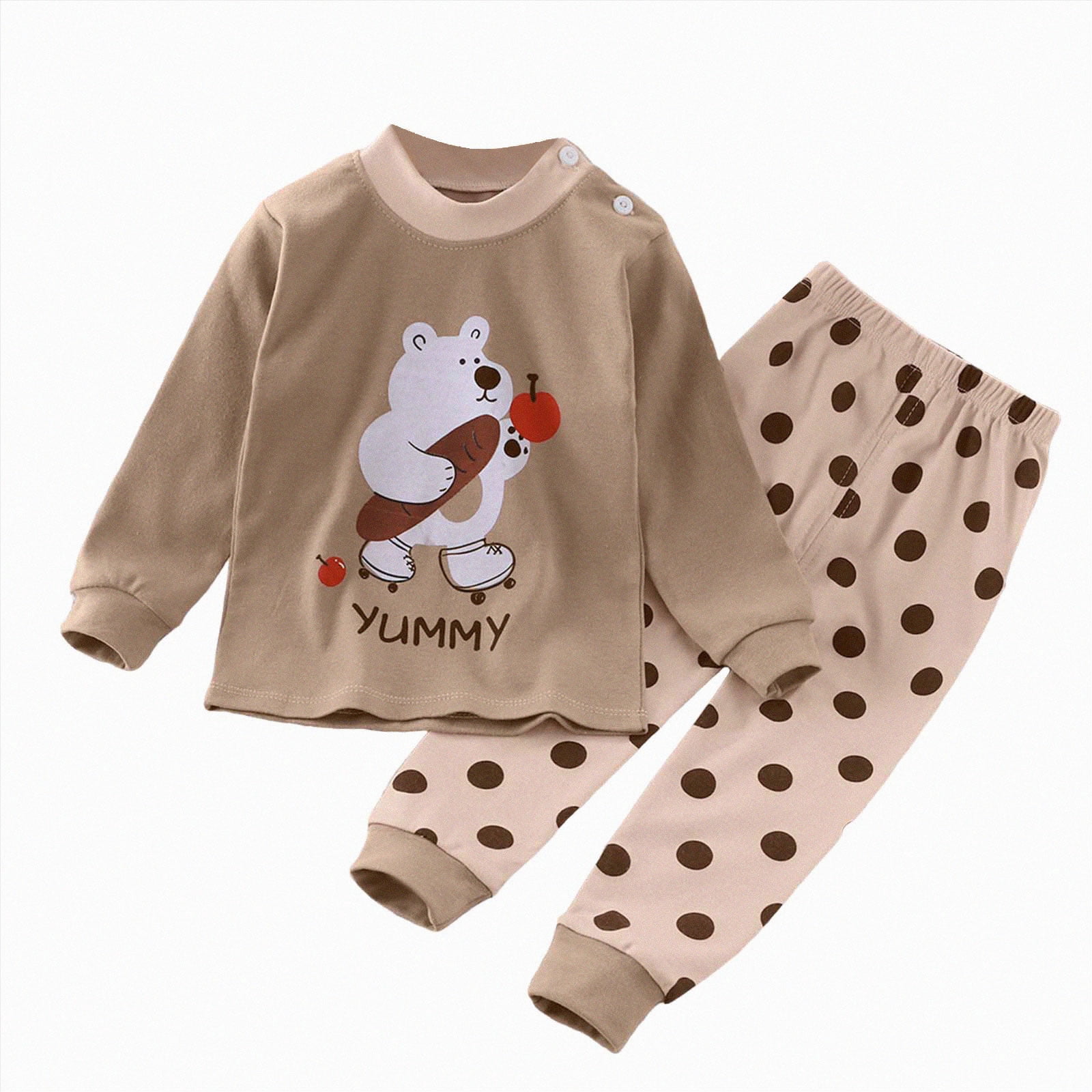 Baby Kid Boys Girls Pajamas Set Long Sleeve Shirts Tops and Pants 2PCS ...