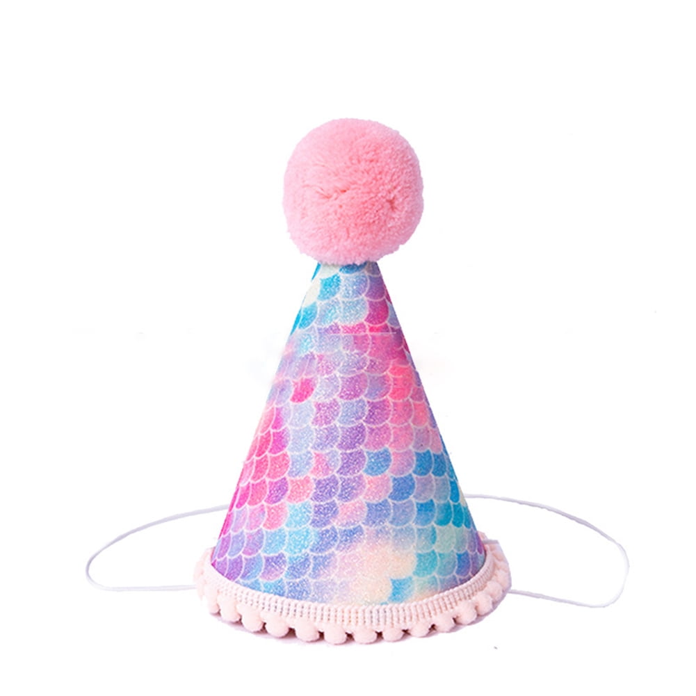 Baby Kids Birthday Crown Caps Mermaid Tail Birthday Hats Baby Party ...