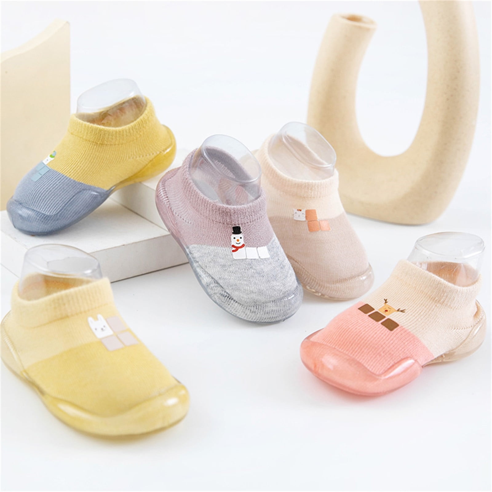 Baby Kids First Walking Shoes Lightweight Infant Snowman Sock Shoes ...