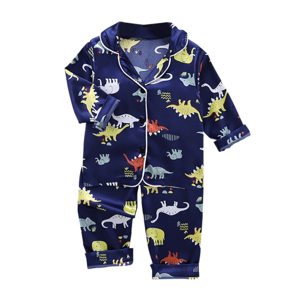 Baby Kids Girls Boys Dinosaur Print Long Sleeve Pajamas Tops+Sleep Pants Set - Walmart.com